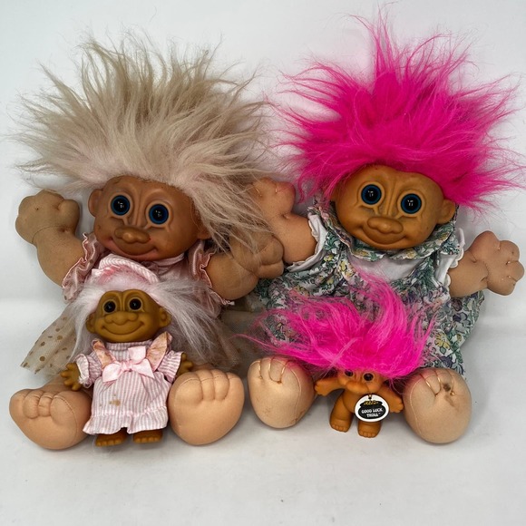 Russ | Toys | Vintage Russ Troll Lot 2 Big 2 Small Trolls | Poshmark